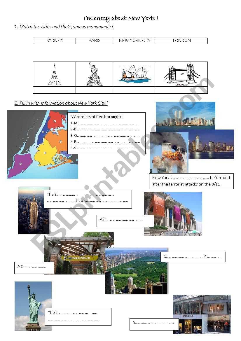 New York City - ESL worksheet by Sand12