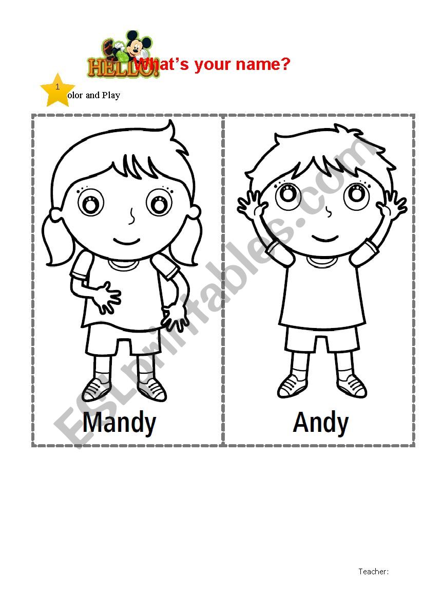 What´s your name? - ESL worksheet by Johanny6192