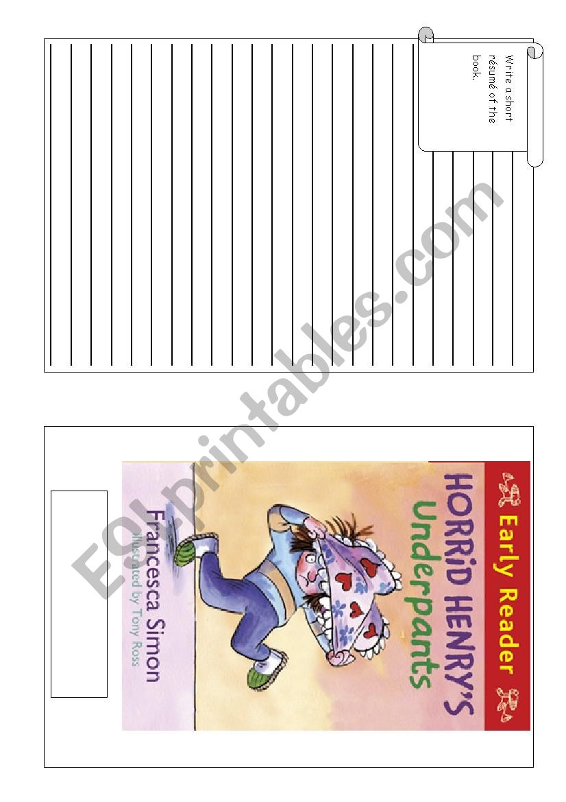 Horrid Henrys Underpants - ESL worksheet by MarteM Horrid Henrys Underpants - ESL worksheet by MarteM