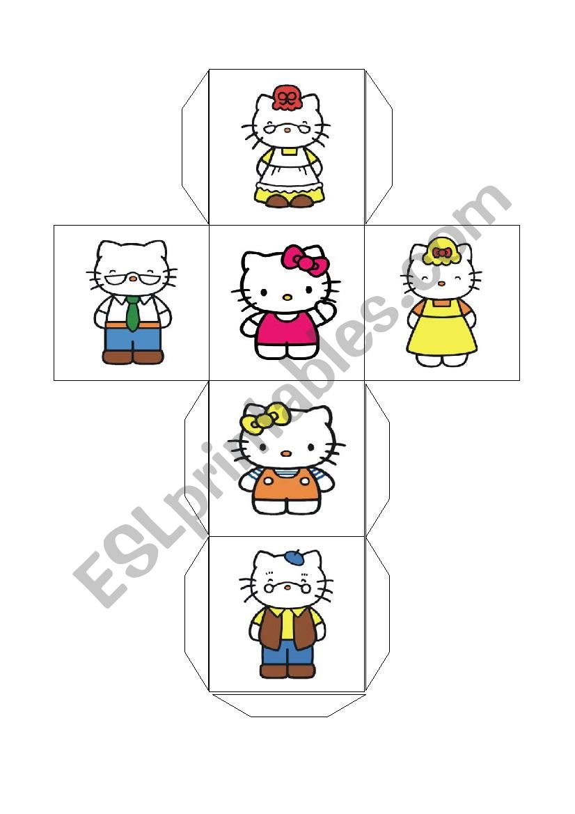 Hello Kitty´s family - ESL worksheet by MilenkaW