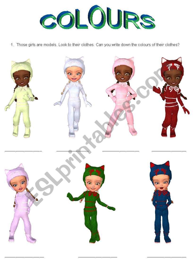 English worksheets: Clothes´ colours