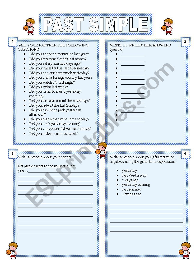 Past Simple - YES/NO Questions - ESL worksheet by LadyPumpkin Past Simple - YES/NO Questions - ESL worksheet by LadyPumpkin