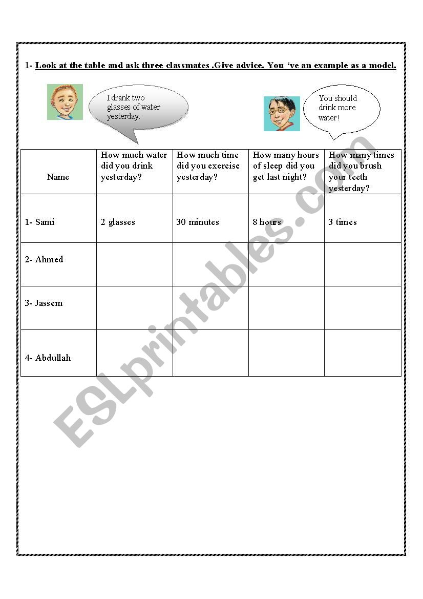 should and shouldn´t - ESL worksheet by mahmoudss