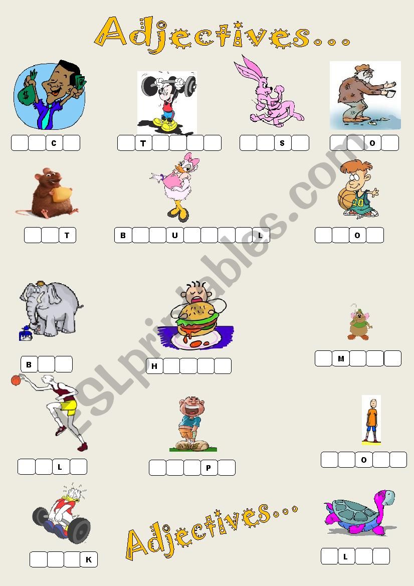 adjectýves.. - ESL worksheet by ferdiferit-16