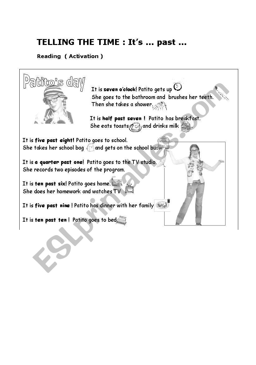 Telling the time - It´s ... past ... - ESL worksheet by missvero_ar
