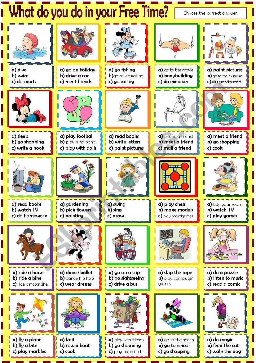 What Do You Do In Your Free Time ESL Worksheet By Kr mel