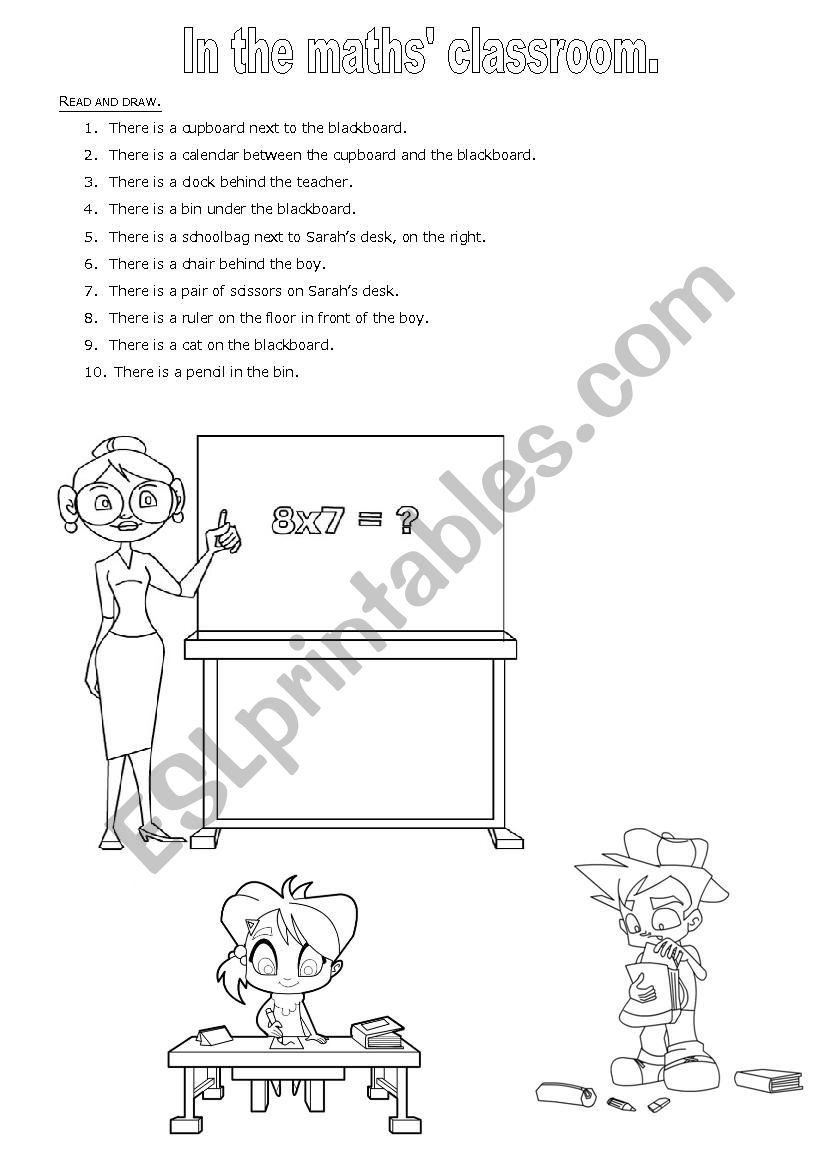 In the maths´ classroom - ESL worksheet by pouletcramix