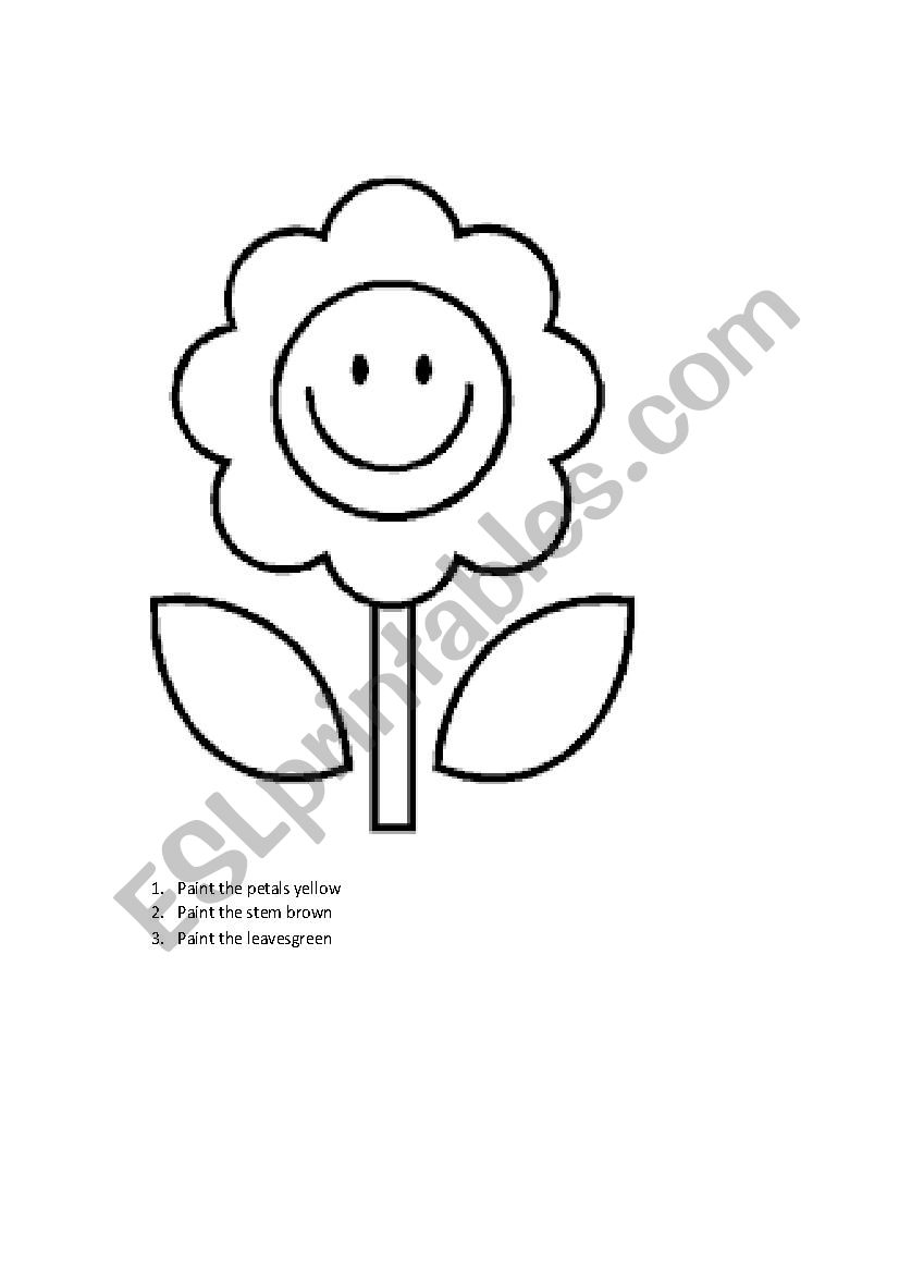 color the flower - ESL worksheet by cossette
