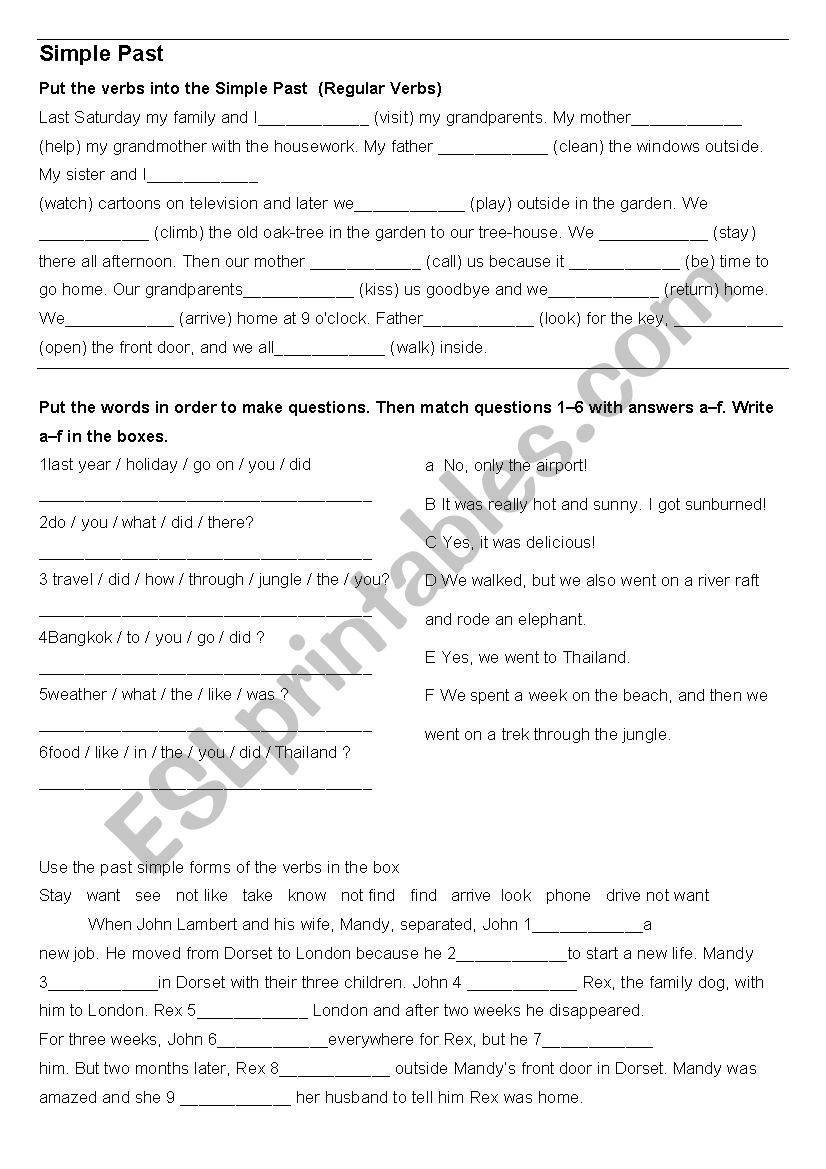 Simple past- Past continuous - ESL worksheet by cyntu