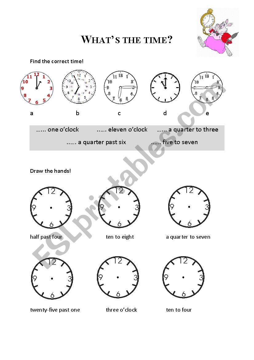 What´s the time - ESL worksheet by kathi_0612