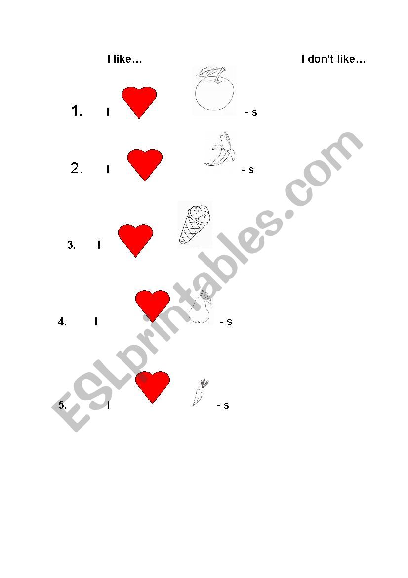 I like/I don´t like Food vocabulary for Super Minds Starters - ESL ...