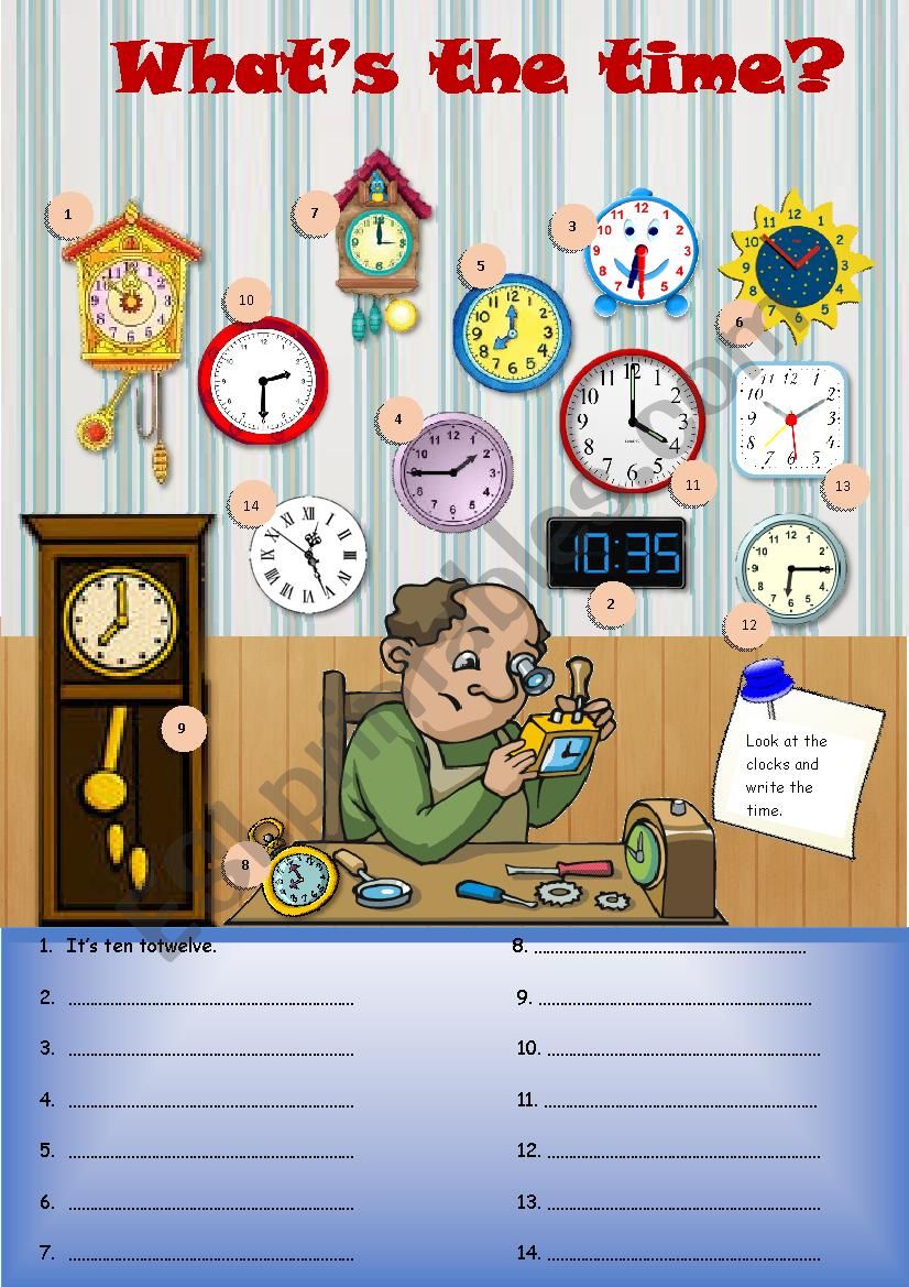 What´s the time? - ESL worksheet by natifer