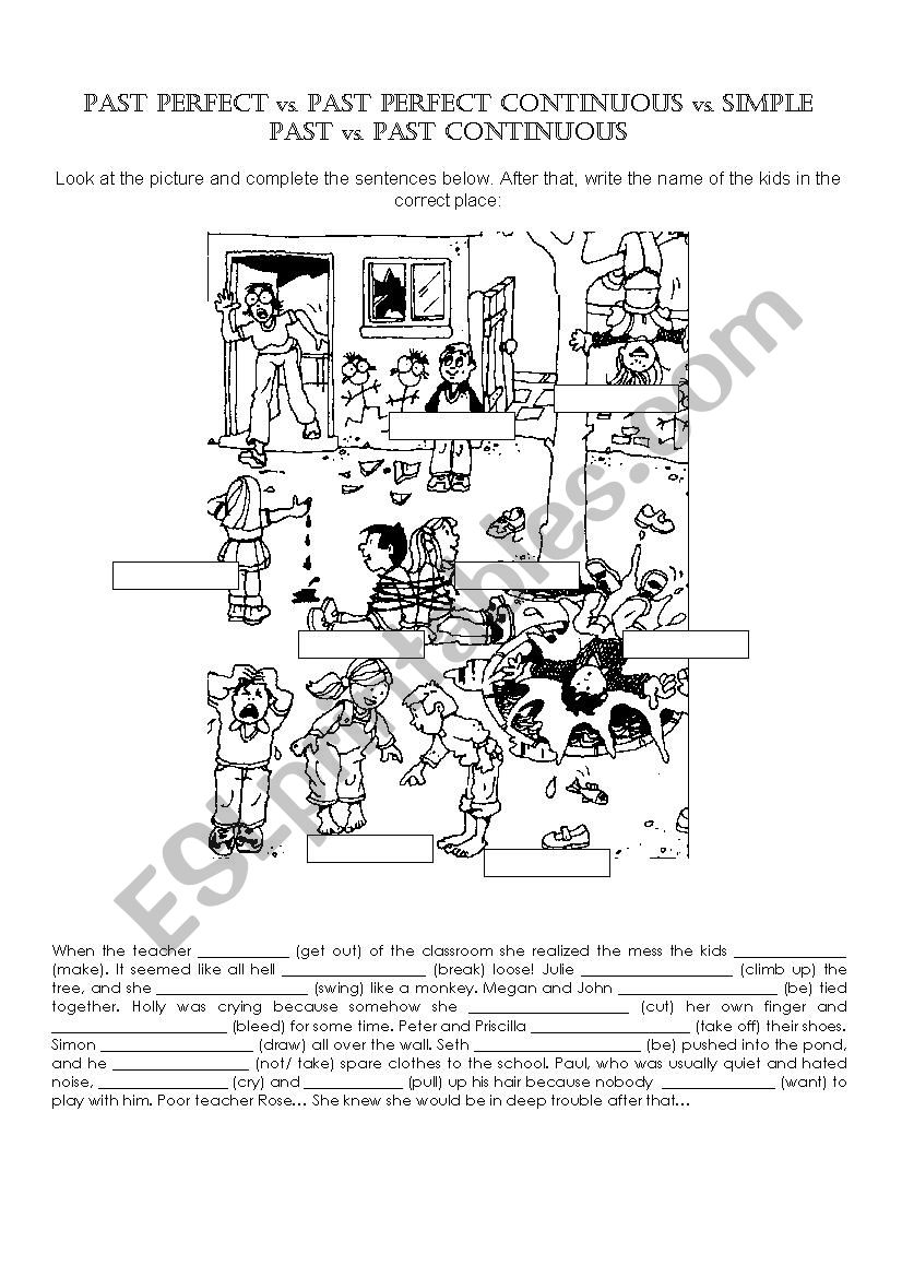Past Perfect Vs Past Perfect Continuous ESL Worksheet By Echristina