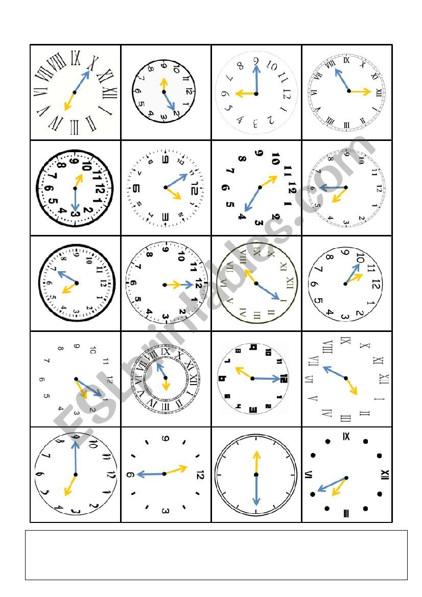 What´s the time? - matching exercise - ESL worksheet by kiru