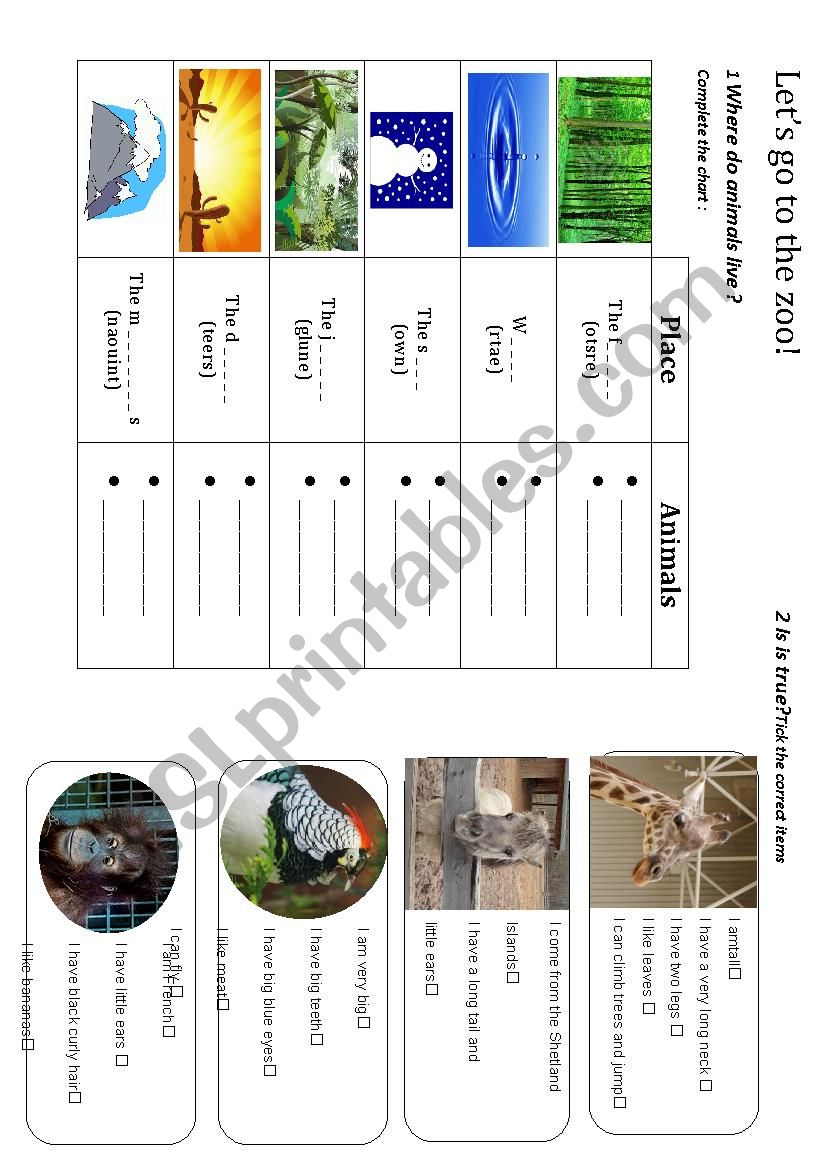 Let´s go to the zoo - ESL worksheet by michelekiffer