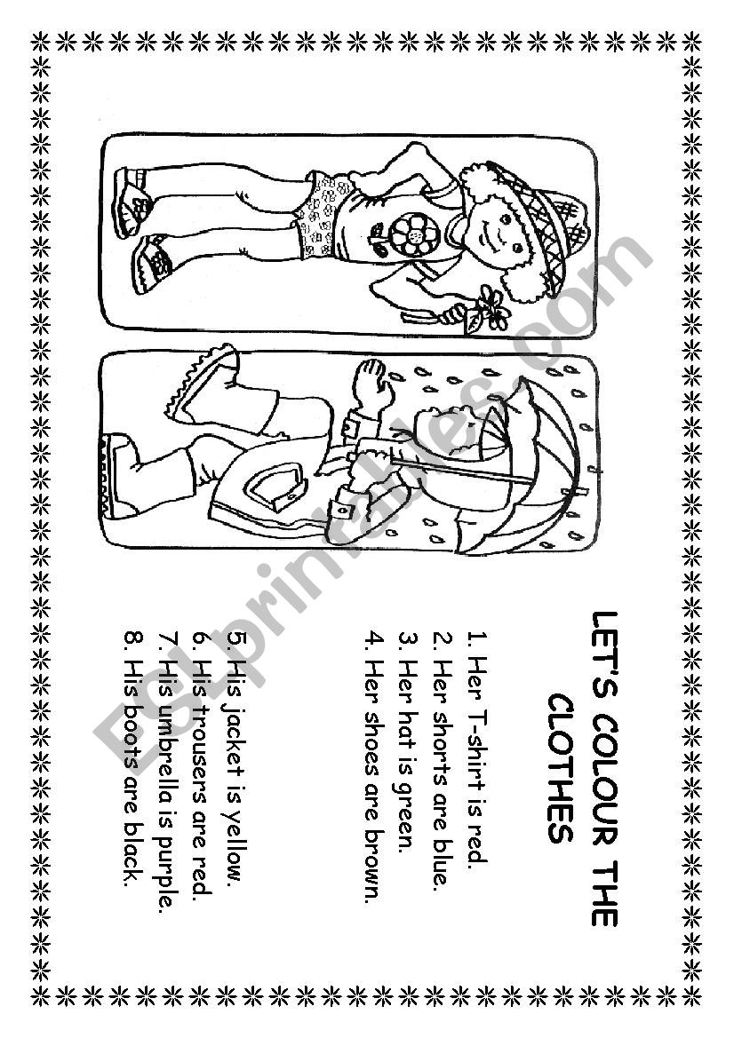 LET´S COLOUR THE CLOTHES - ESL worksheet by NUPE