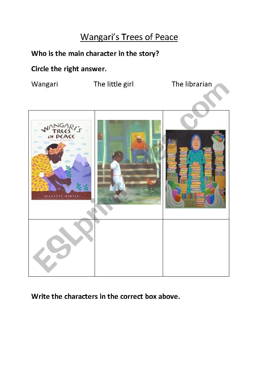 WangariÂ´s Trees of Peace I - Reading Comprehension/Reflection - ESL ...