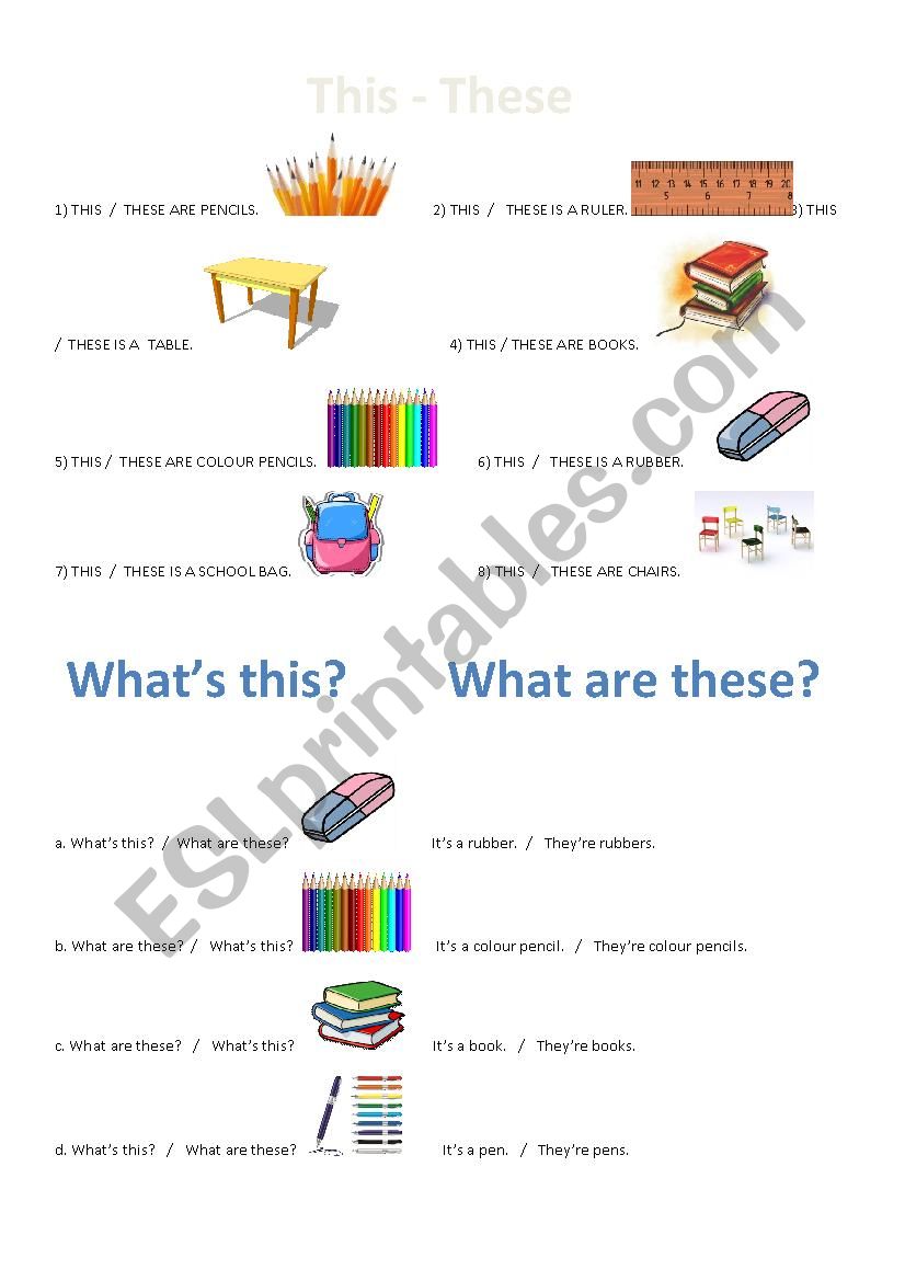 What´s this? What are these? - ESL worksheet by carolina26
