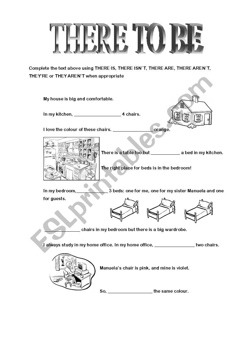 THERE TO BE EXERCISES - ESL worksheet by angelbac THERE TO BE EXERCISES - ESL worksheet by angelbac