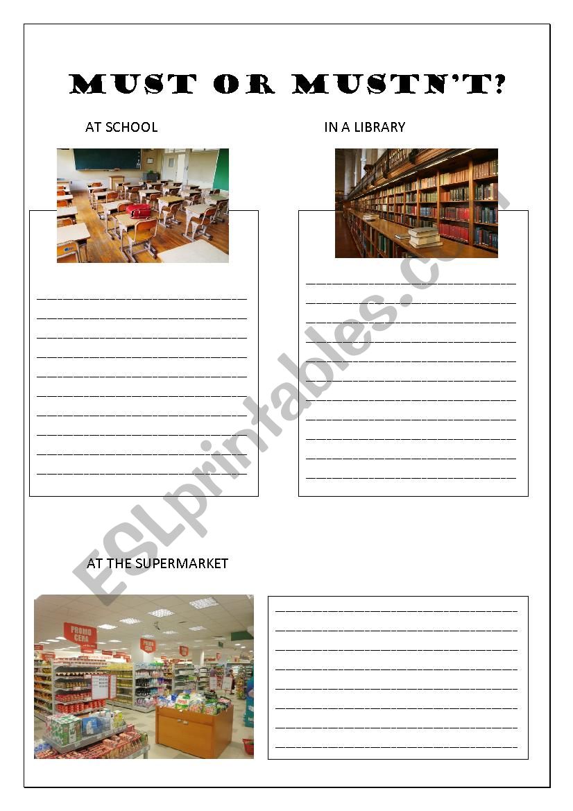 must or mustn´t - ESL worksheet by Roby73