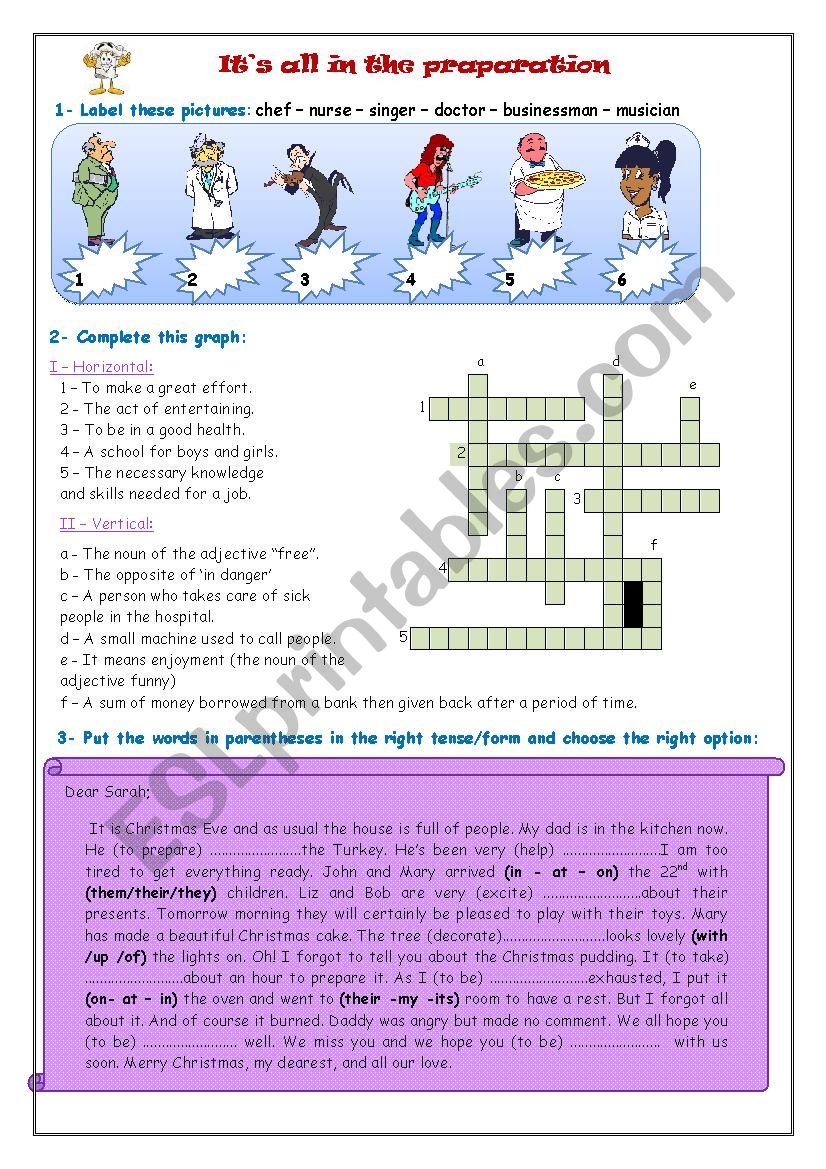 It´s all in the preparation - ESL worksheet by chnabmourad
