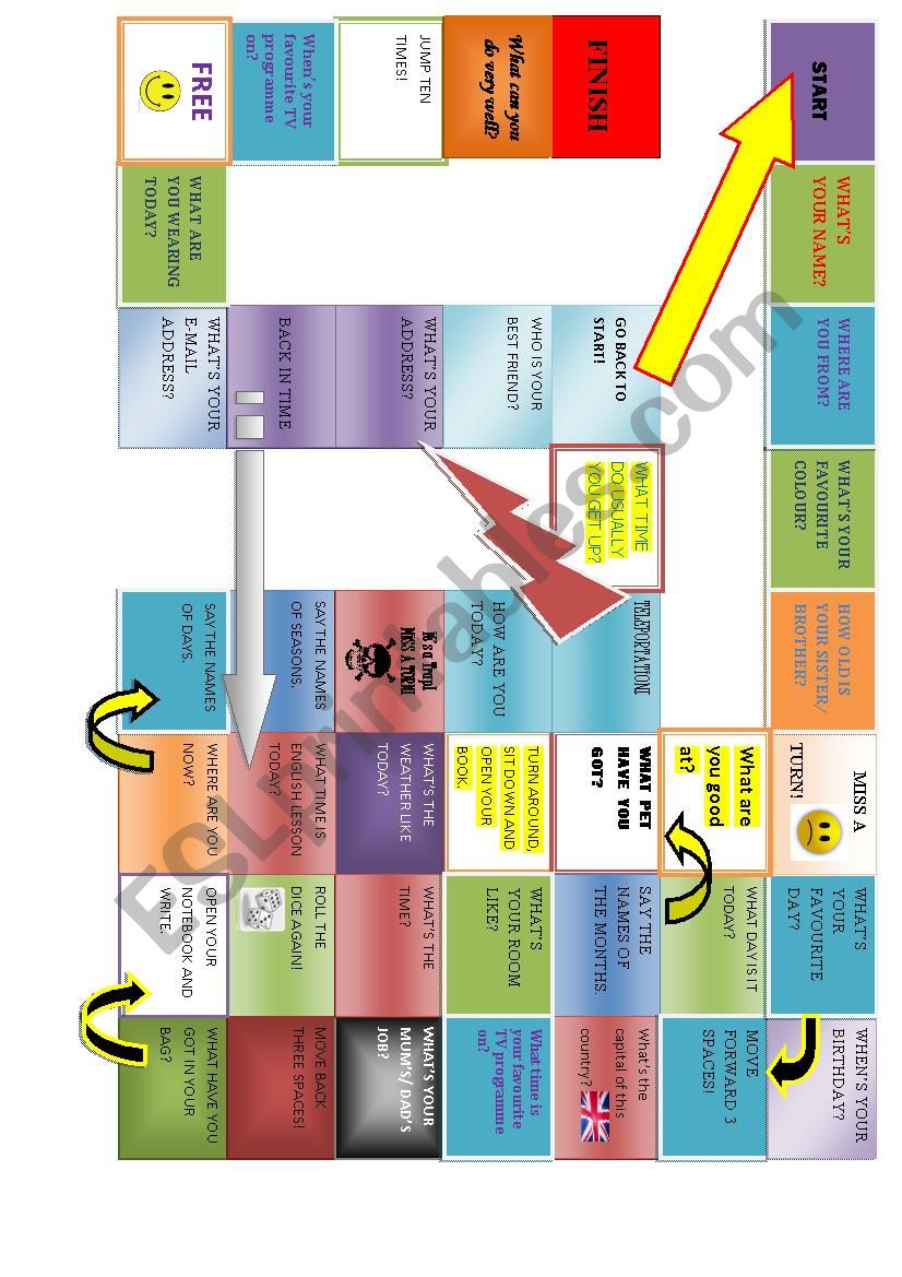 Conversation Board Game - Upgrade - ESL worksheet by goosfraba22 Conversation Board Game - Upgrade - ESL worksheet by goosfraba22