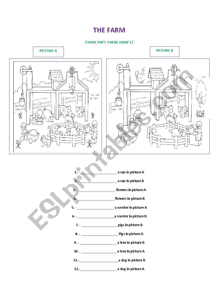 there isn`t-there aren´t - ESL worksheet by arabella86
