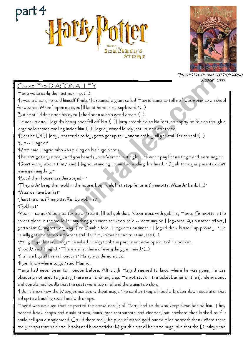Harry Potter and the Philosopher´s Stone - ESL worksheet by Mukkik