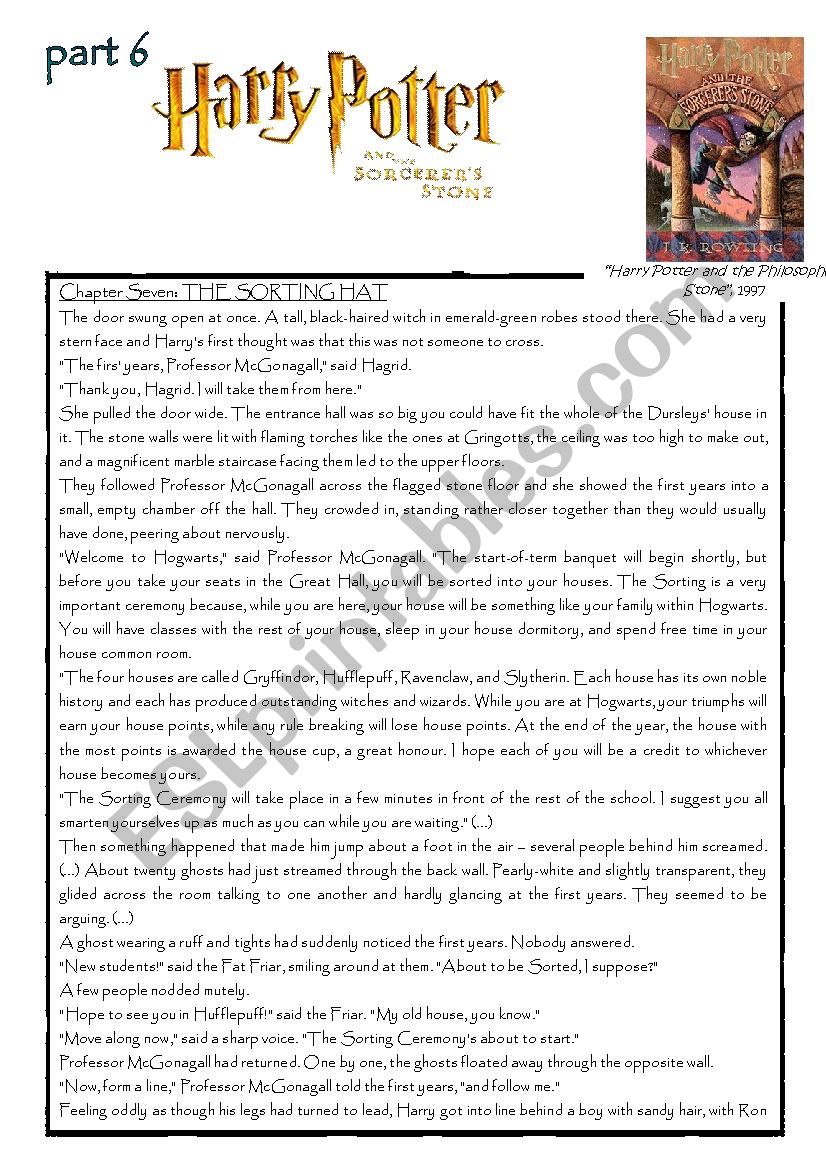 Harry Potter and the Philosopher´s Stone - ESL worksheet by Mukkik