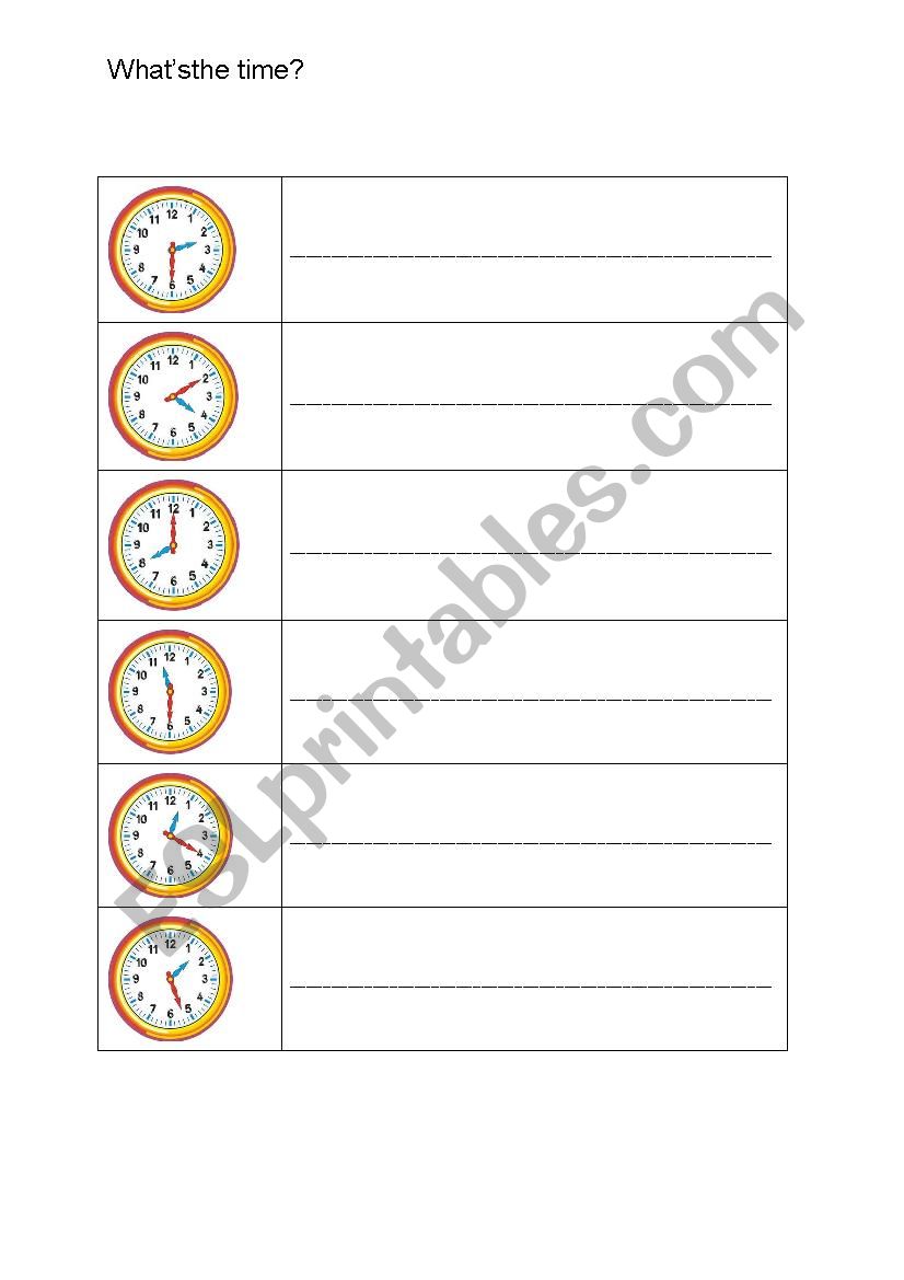 What´s the time? - ESL worksheet by cdauru