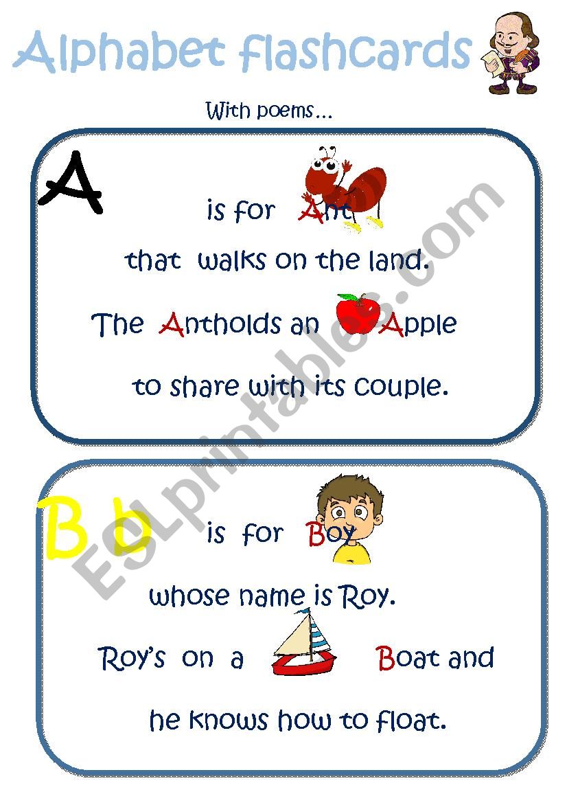 My ABC Poems For Kids ESL Worksheet By Silenaki