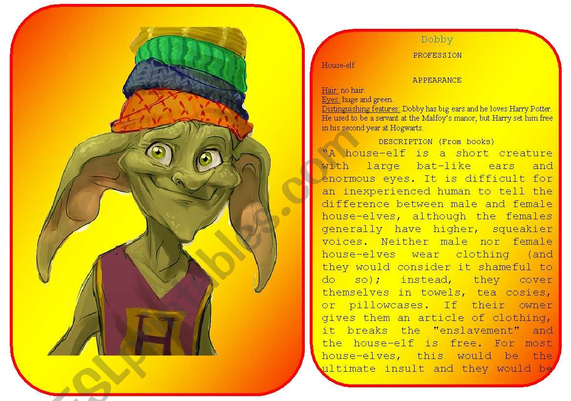 Harry Potter´s characters flashcards (pictures and profiles) - part 5 / ...