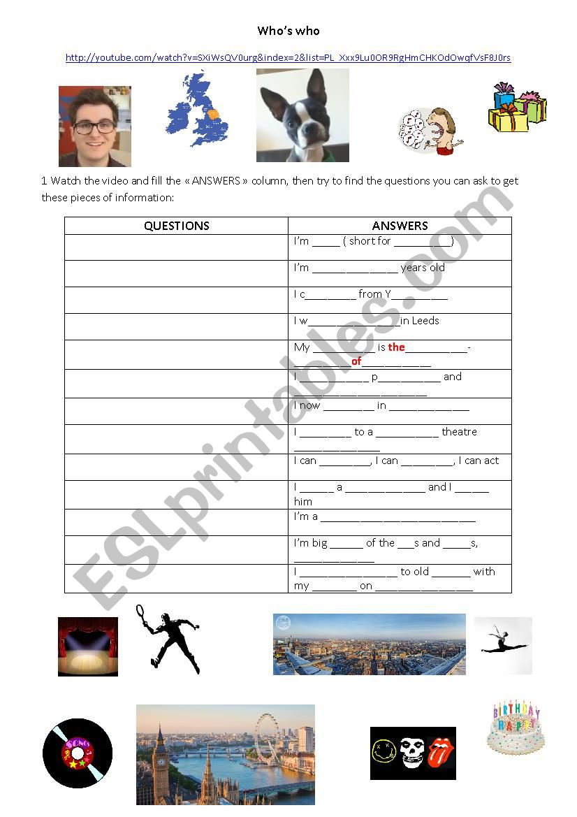 Who´s who - ESL worksheet by michelekiffer