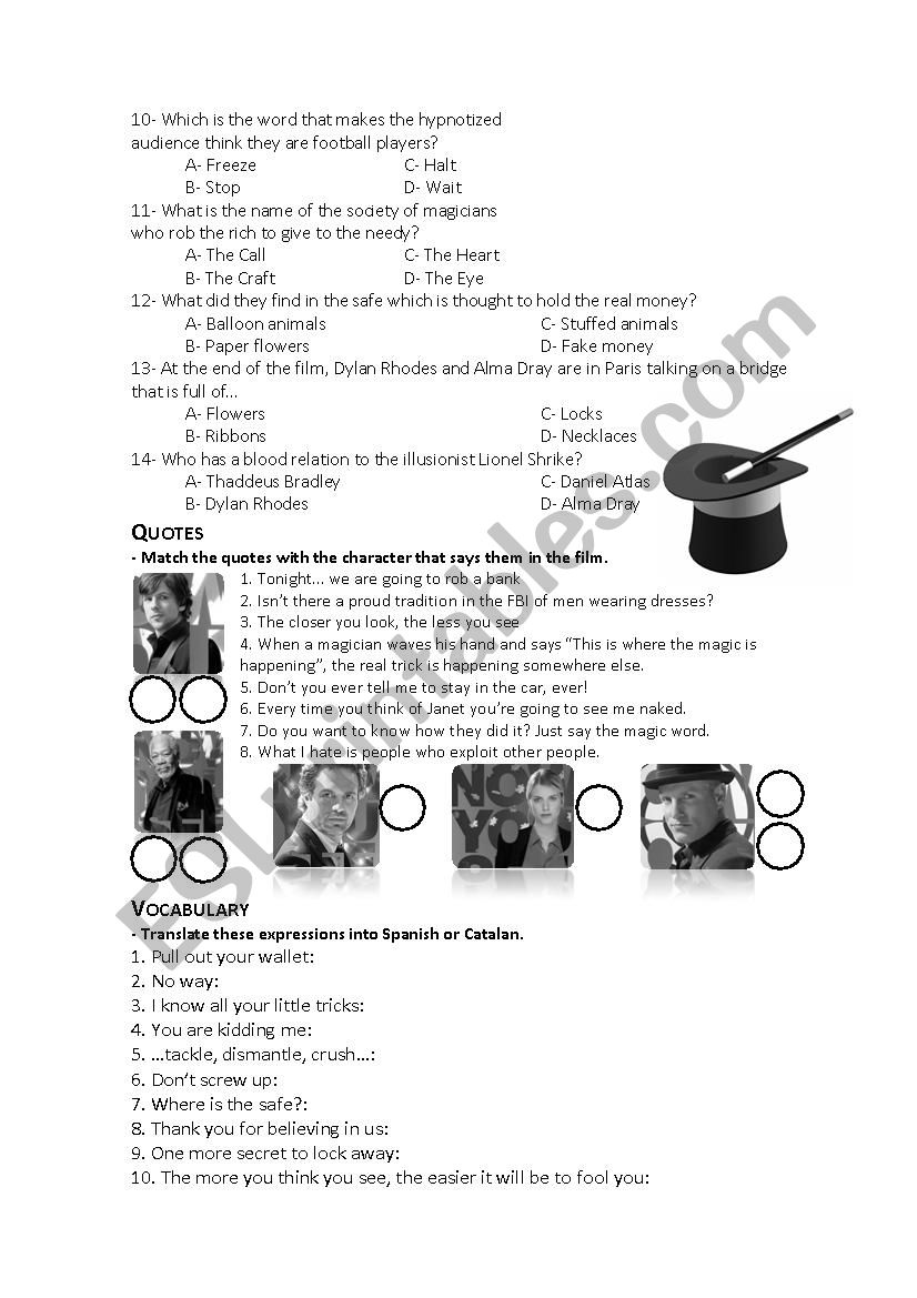 Now You See Me Characters Names