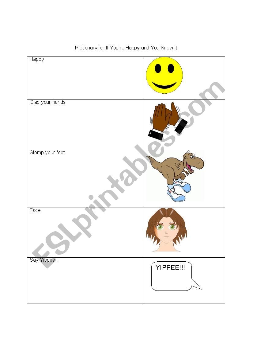 If You´re Happy and You Know It Prompt Cards - ESL worksheet by Lunaluz524