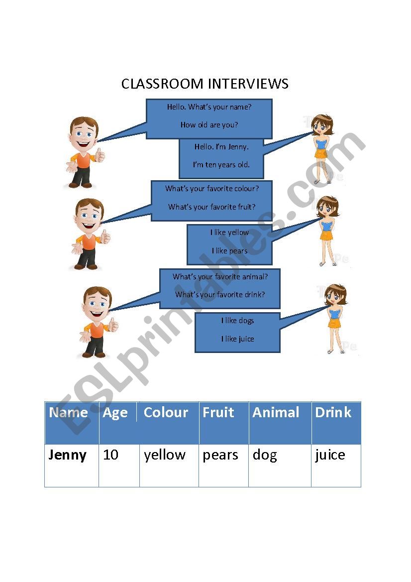 What´s your favorite? interview questionnaire - ESL worksheet by klopa1981