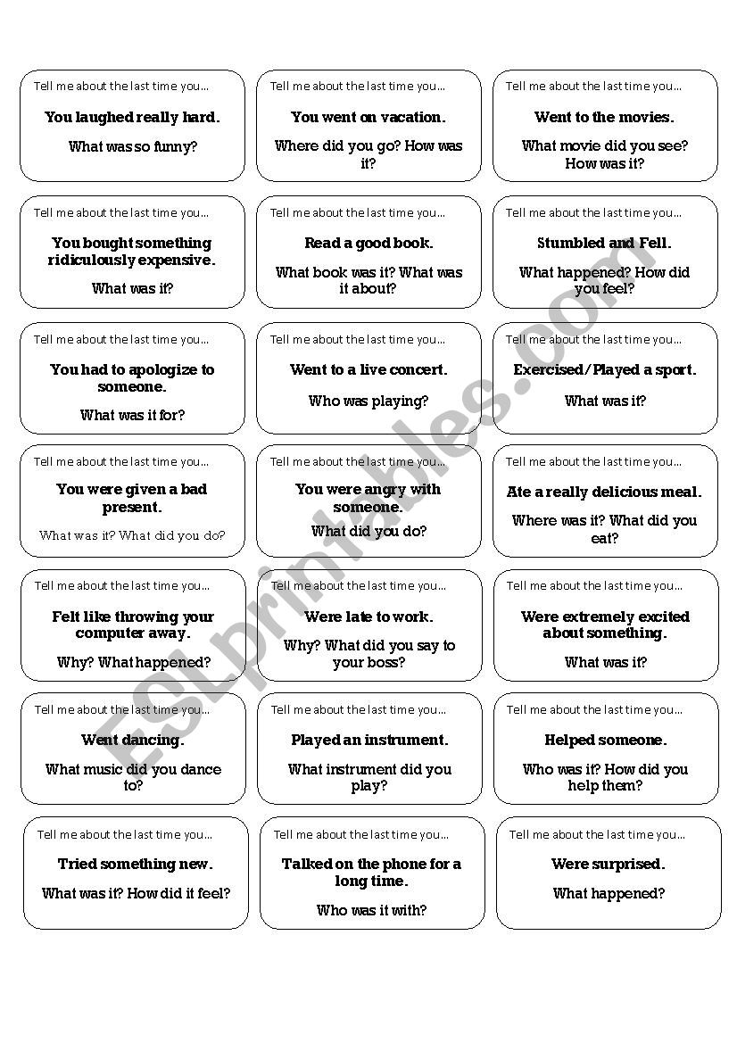 let´s talk about past - ESL worksheet by GözdeT