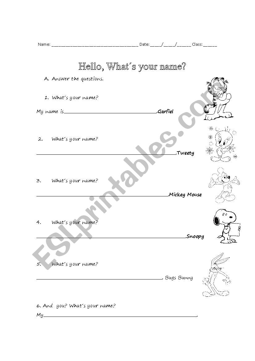 Hello, What´s your name - ESL worksheet by mariagerardo@hotmail.com