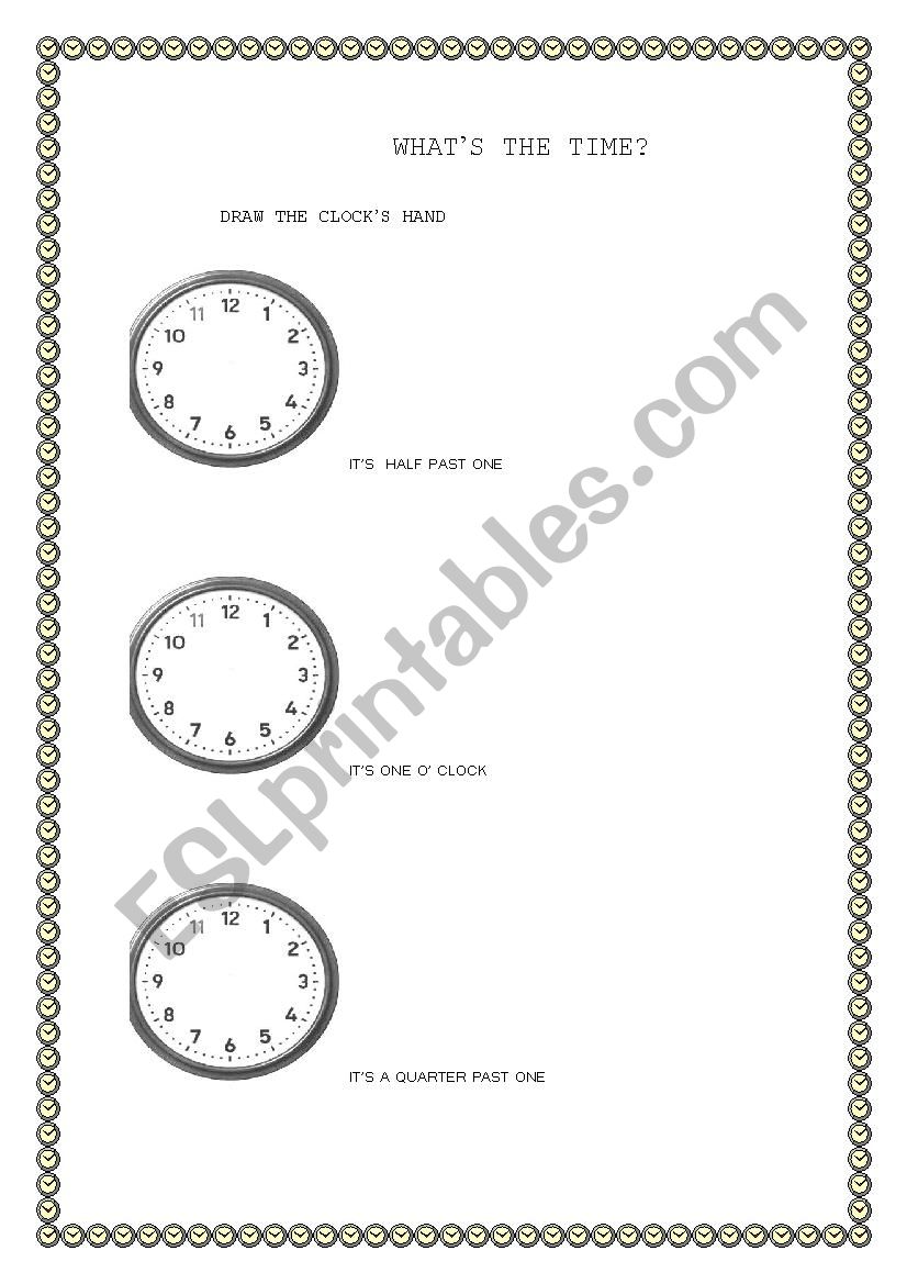WHAT´S THE TIME? - ESL worksheet by lovedogs