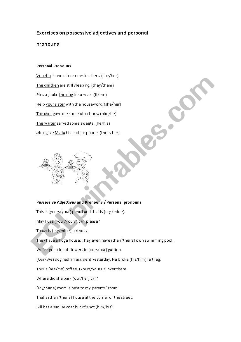 Possessive adjectives n´ personal pronouns - ESL worksheet by konstantina_b