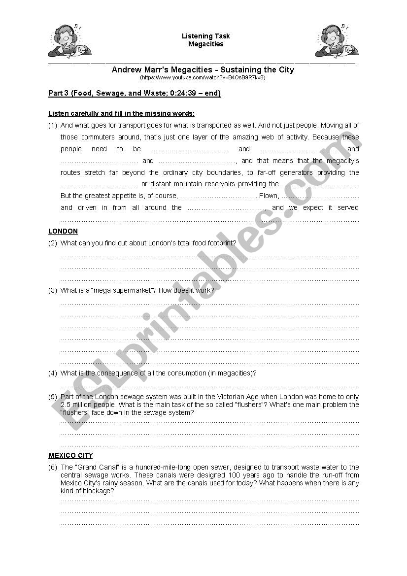 2. Andrew Marr´s: Megacities (3) - Sustaining the City: Food, Sewage ...