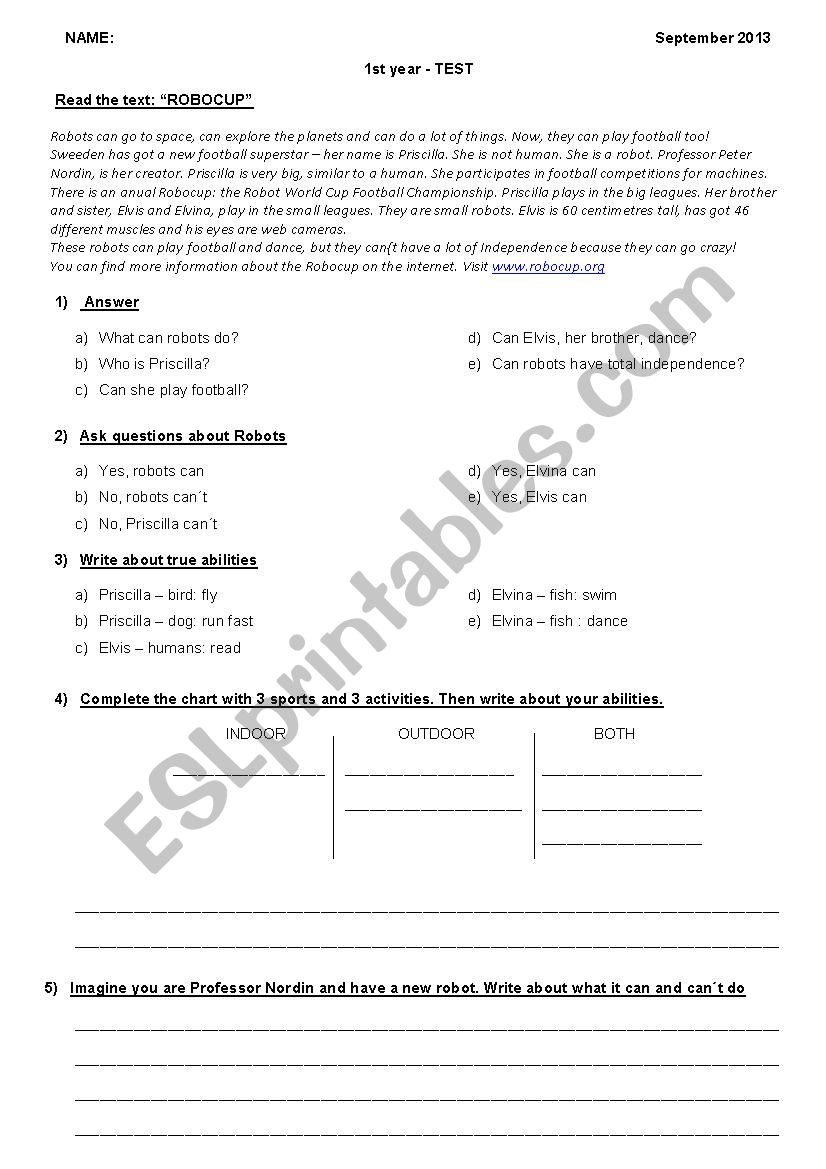 Can / Can´t Revision - Elementary level - ESL worksheet by natalia.ronchini