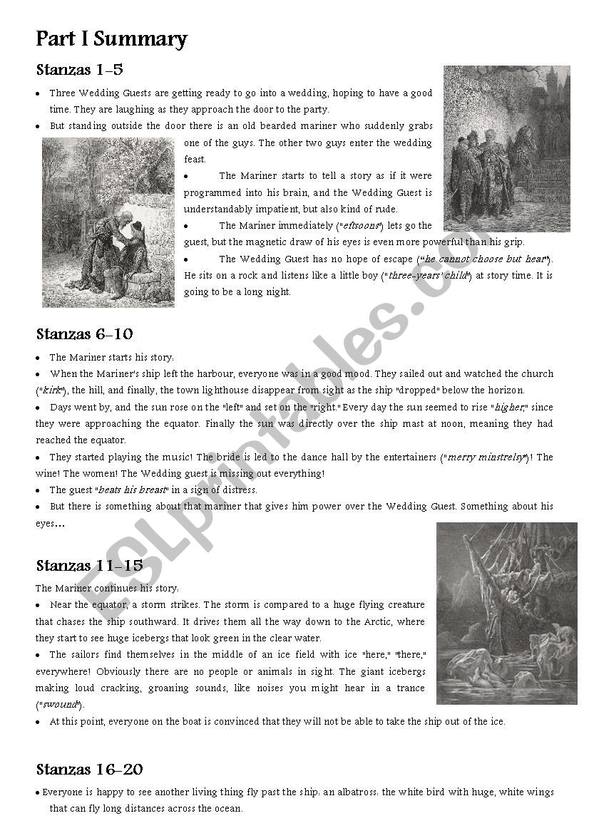 Coleridge´s "The Rime of the Ancient Mariner", a summary of par I and ...