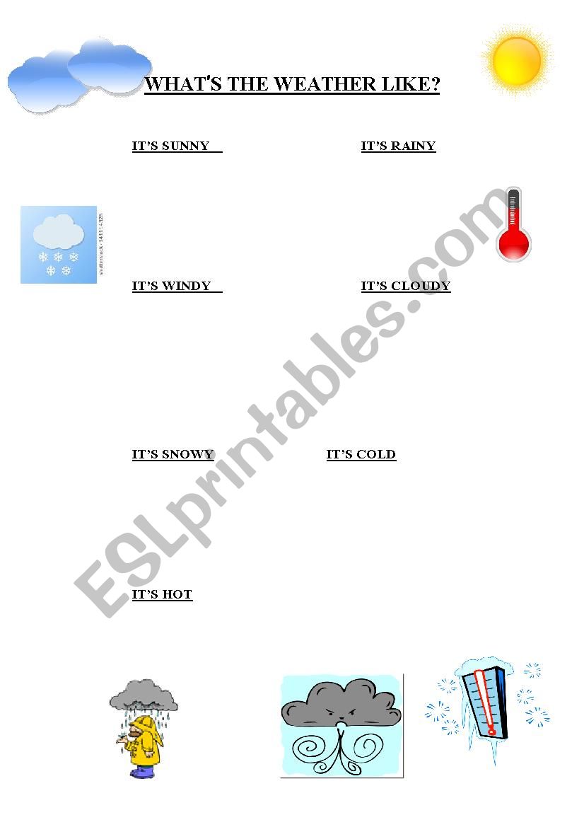 What´s the weather like? - ESL worksheet by DaviniaHeras