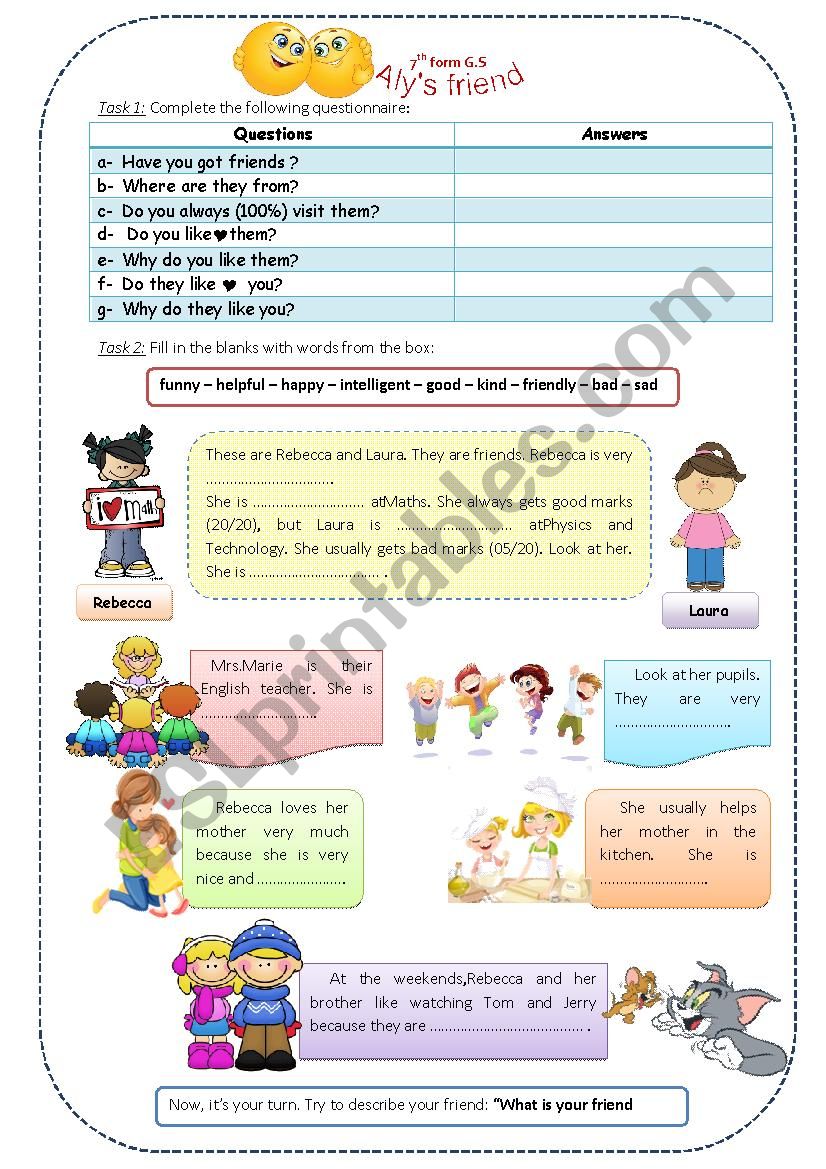 ALY´S FRIEND GROUP SESSION (EDITED) - ESL worksheet by SUCCESSPATH