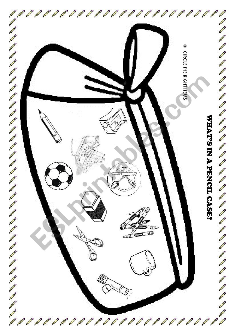 What´s in the pencil case? - ESL worksheet by laprins