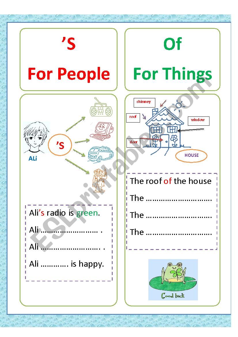 ´S and of - ESL worksheet by Melika89