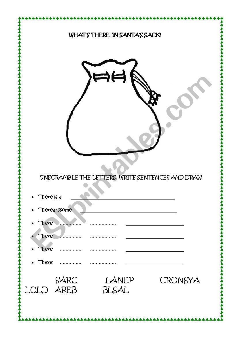 What´s there is Santa´s sack? - ESL worksheet by radwulf77
