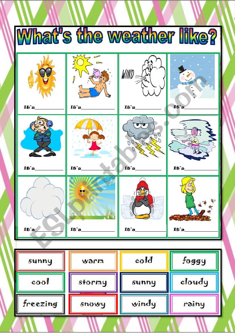 What´s the weather like? - ESL worksheet by thienmy