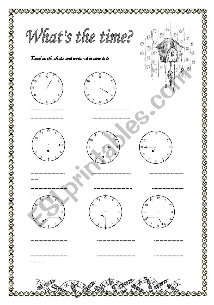 What´s the time? - ESL worksheet by Pastanaga